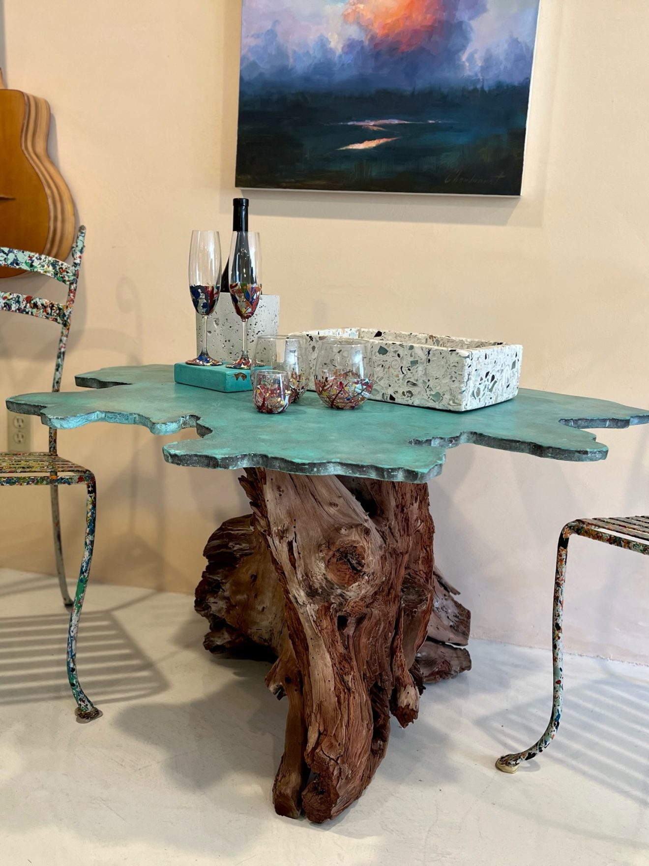 Driftwood Accent Table | Stained Concrete | Coulter Designs, LLC